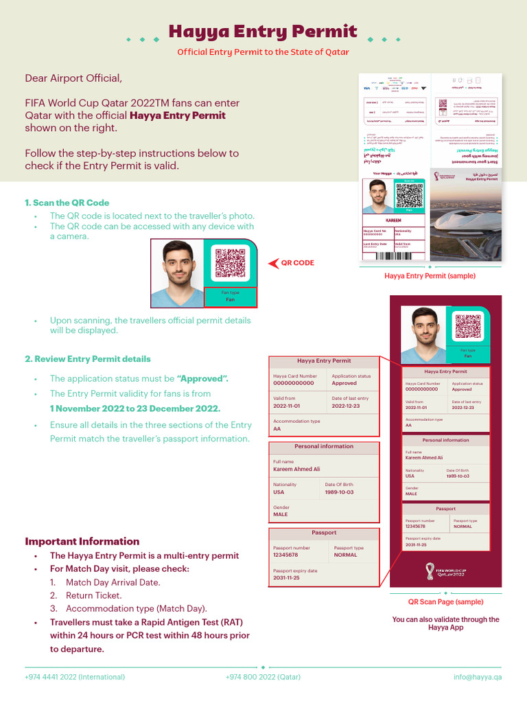 Hayya Entry Permit for Qatar 2022 | PDF | Qr Code | Accessibility