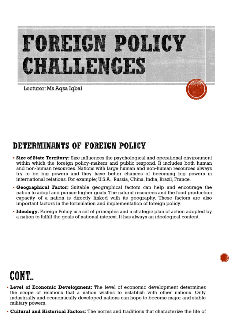Foreign Policy Challenges | PDF | Nation | Policy