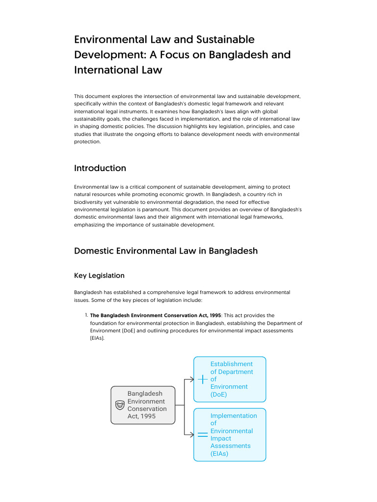 Bangladesh's Environmental Law Overview | PDF | Sustainability ...