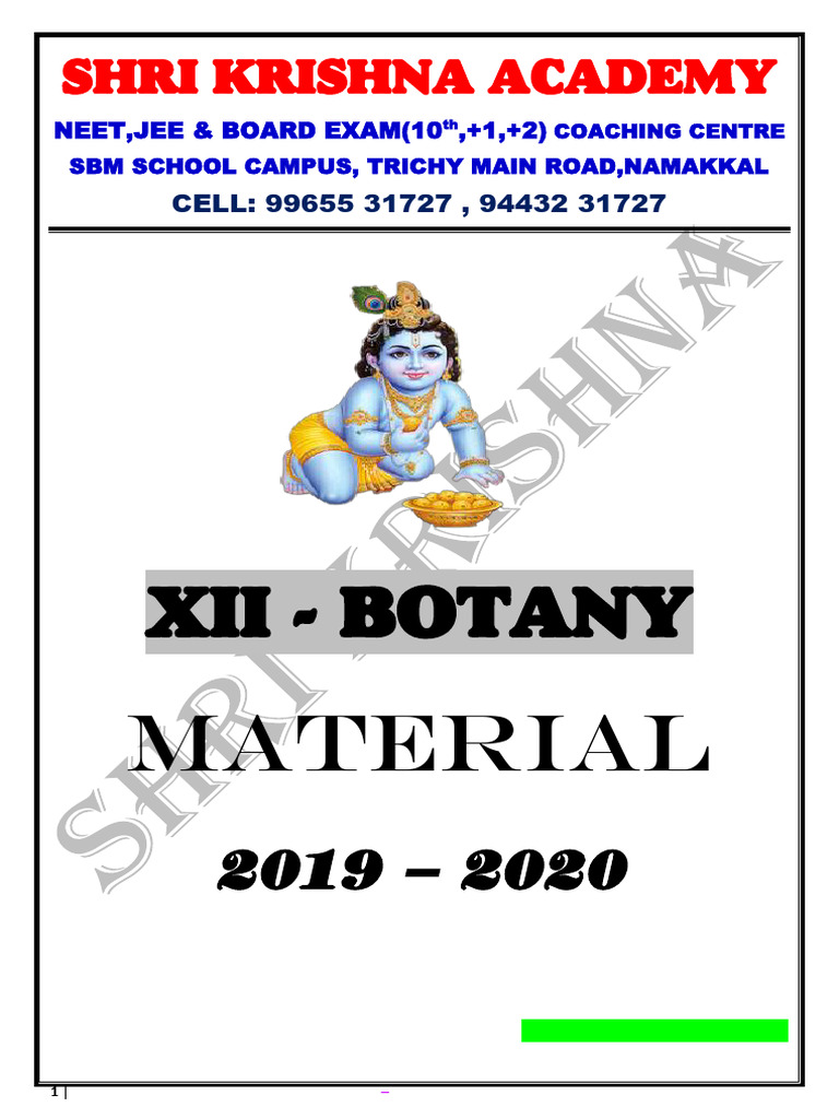 NEET JEE Botany Study Material 2020 | PDF | Horticultural Techniques ...