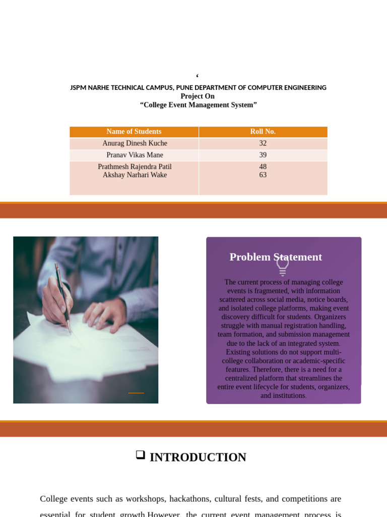 College Event Management System | PDF | Software | Computing