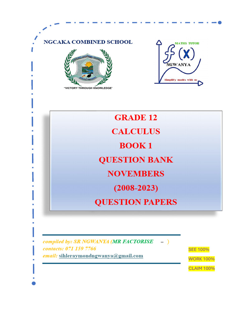 Ngwanya Book 1 Calculus QP Gr12 | PDF | Mathematics | Science