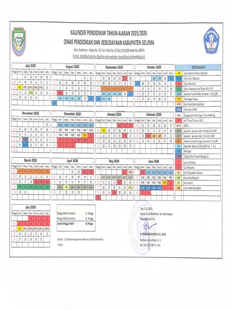 Kaldik Seluma TA 2025-2026 | PDF