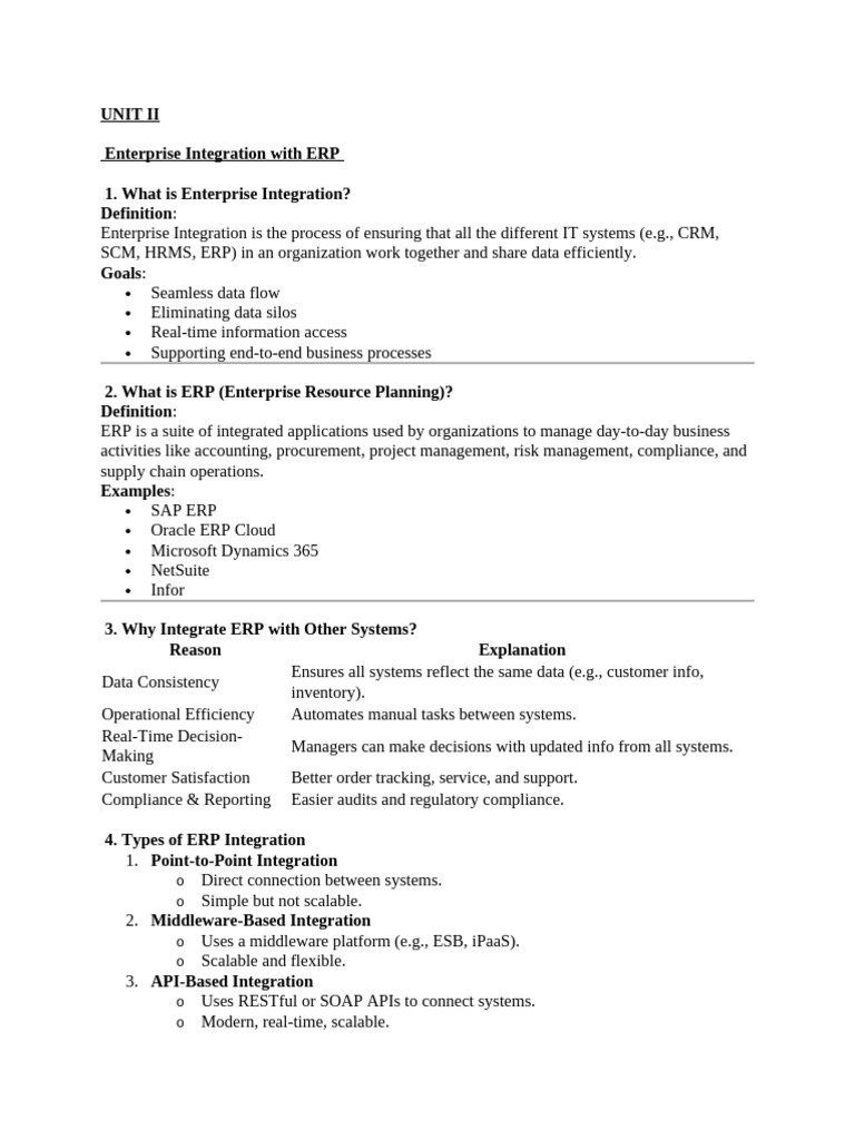 ERP UNIT II | PDF | Data Warehouse | Enterprise Resource Planning