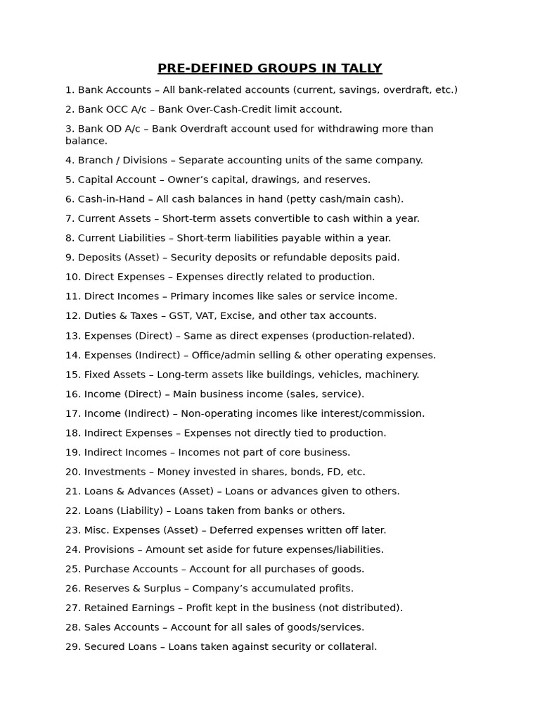 Tally Notes | PDF | Debits And Credits | Expense