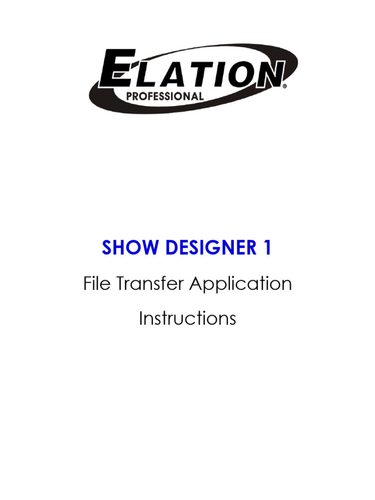 Elation Show Designer File Transfer Guide | PDF | Usb | System Software