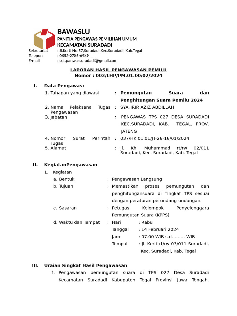 Syahrir Aziz Abdillah Akp Ptps Pemungutan Suara Dan Penghitungan Suara (1) | PDF