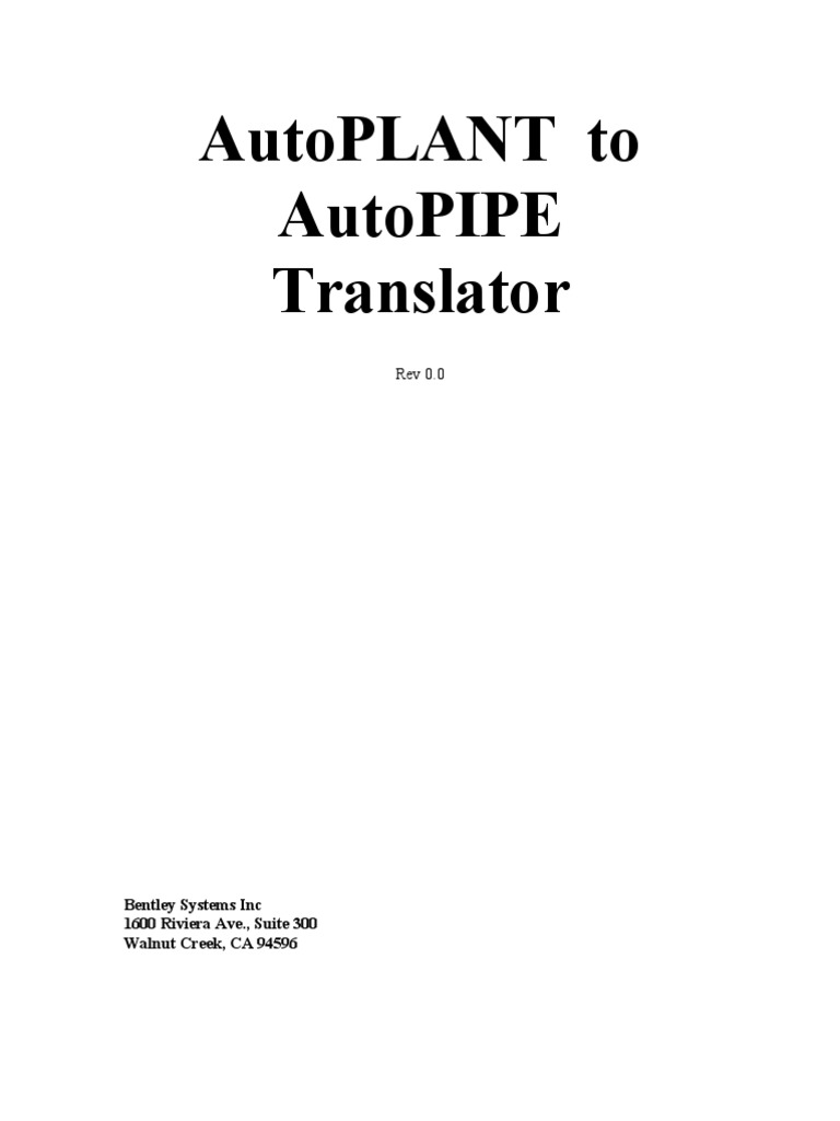 Autoplant To Autopipe - 0 | PDF | Computer Aided Design | Pipe (Fluid ...