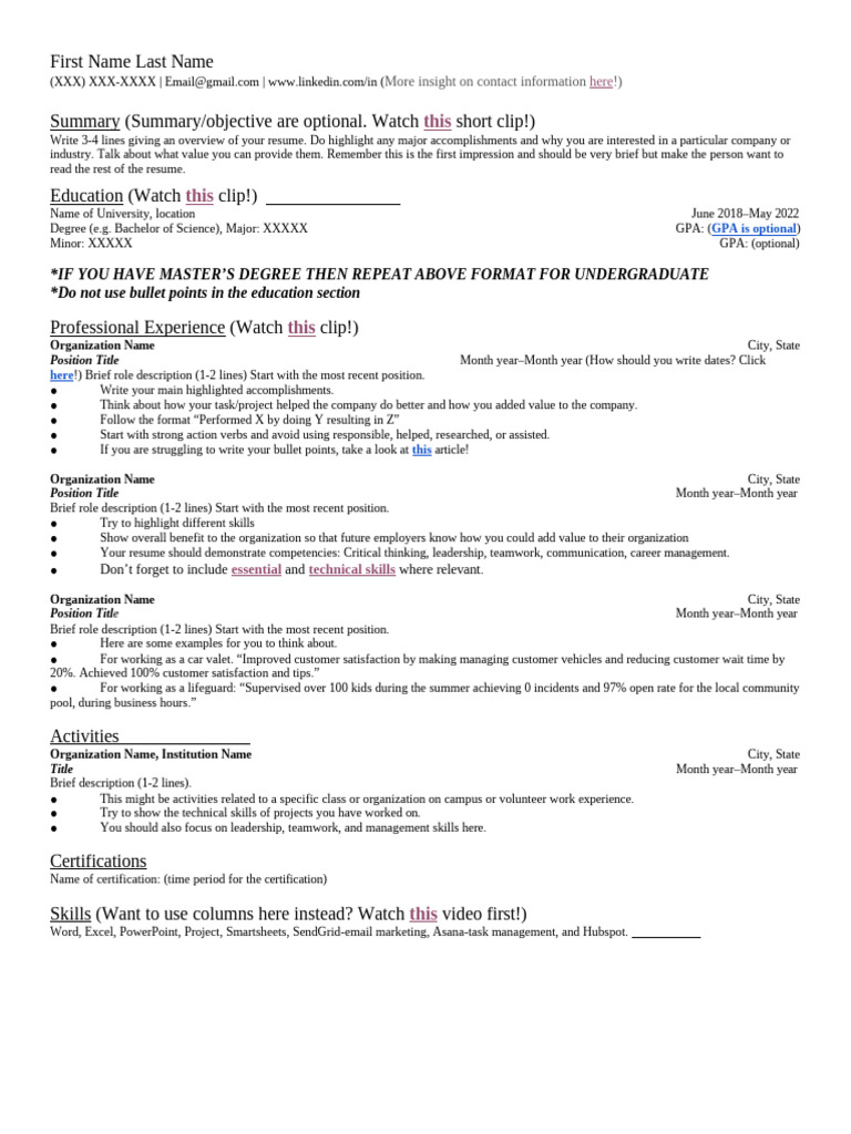 Quinncia - Sample Resume | PDF | Résumé | Business