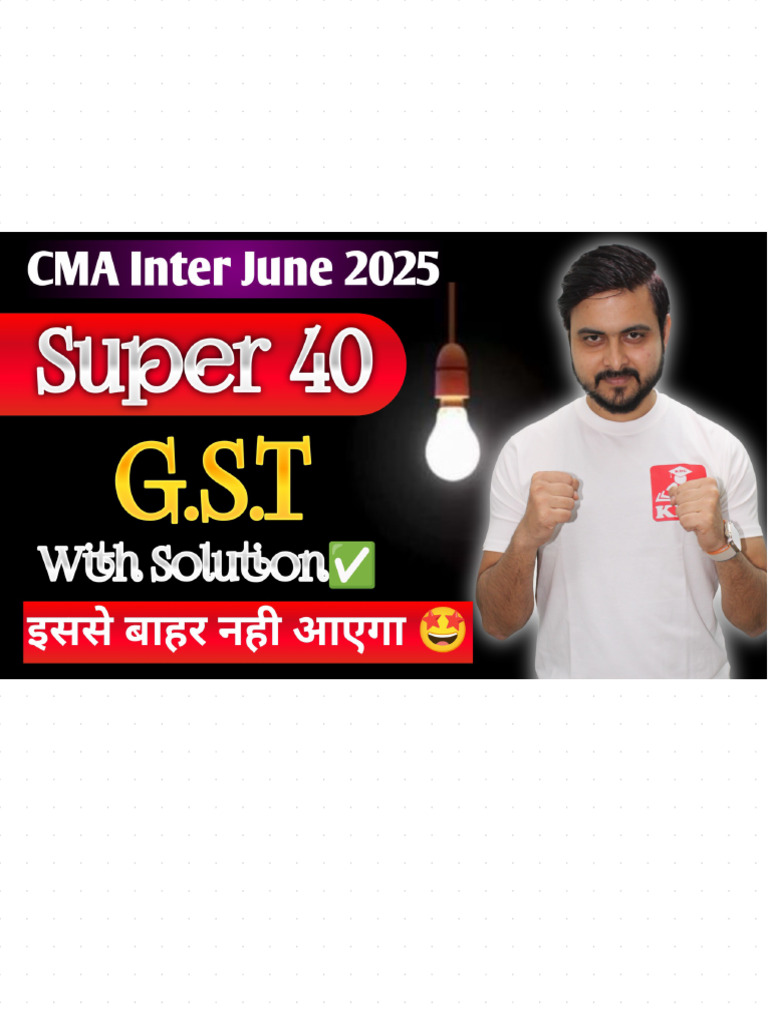 CMA Inter GST Super 40 Solution 2 | PDF | Invoice