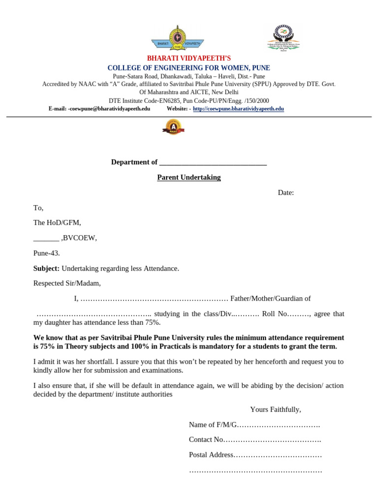 Parent Undertaking Forms | PDF