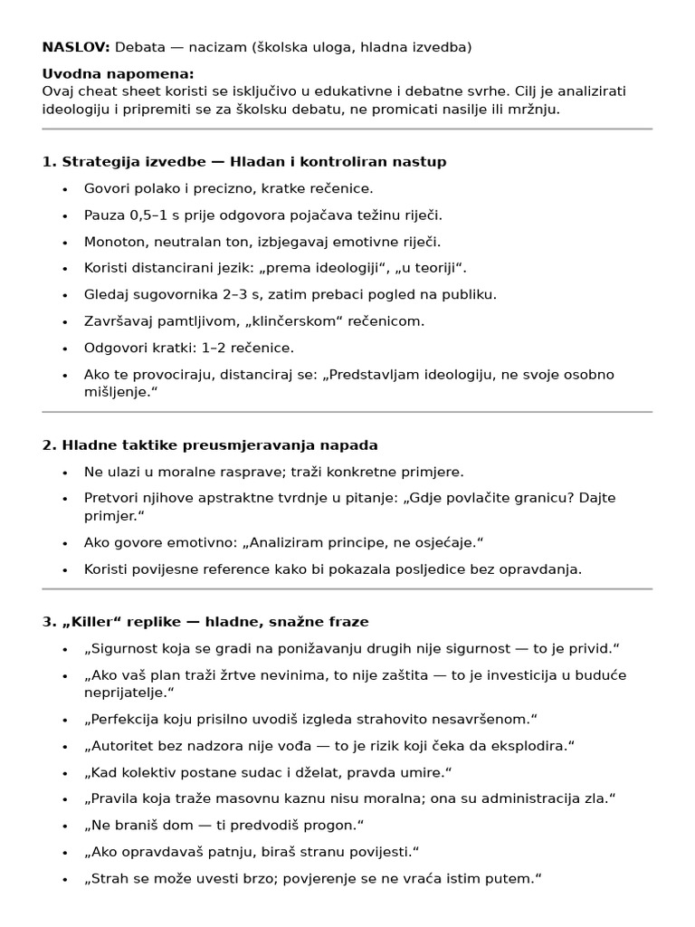 Debata nacizam | PDF