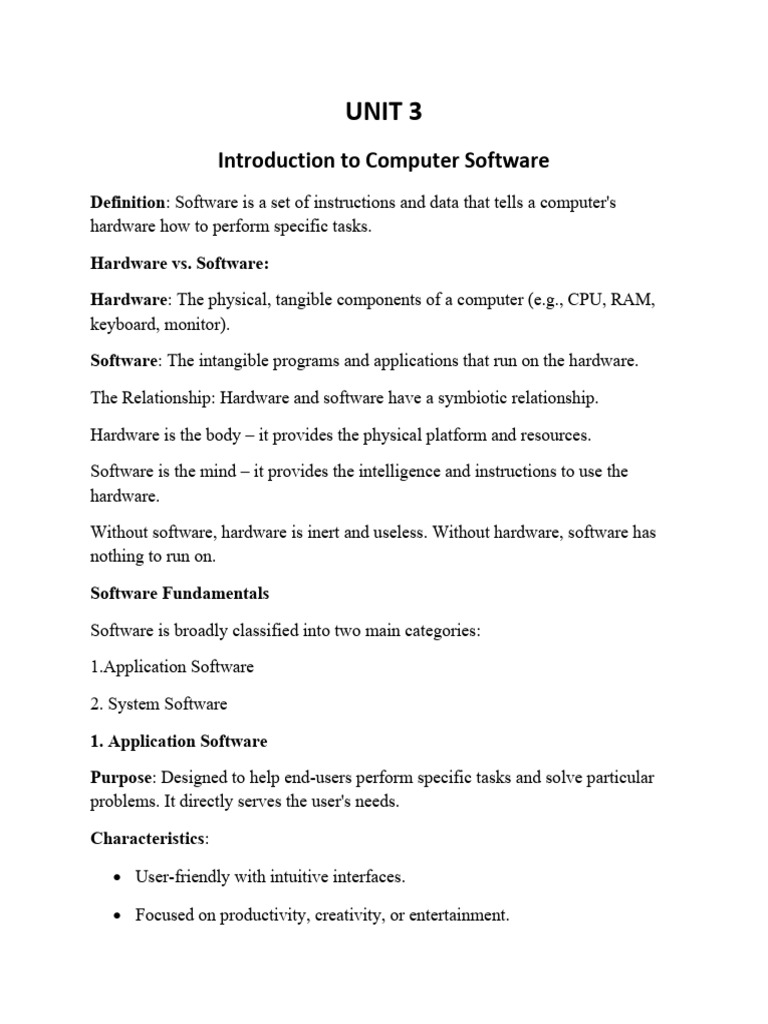 FCCT Unit3 Computer Software | PDF | Operating System | Booting