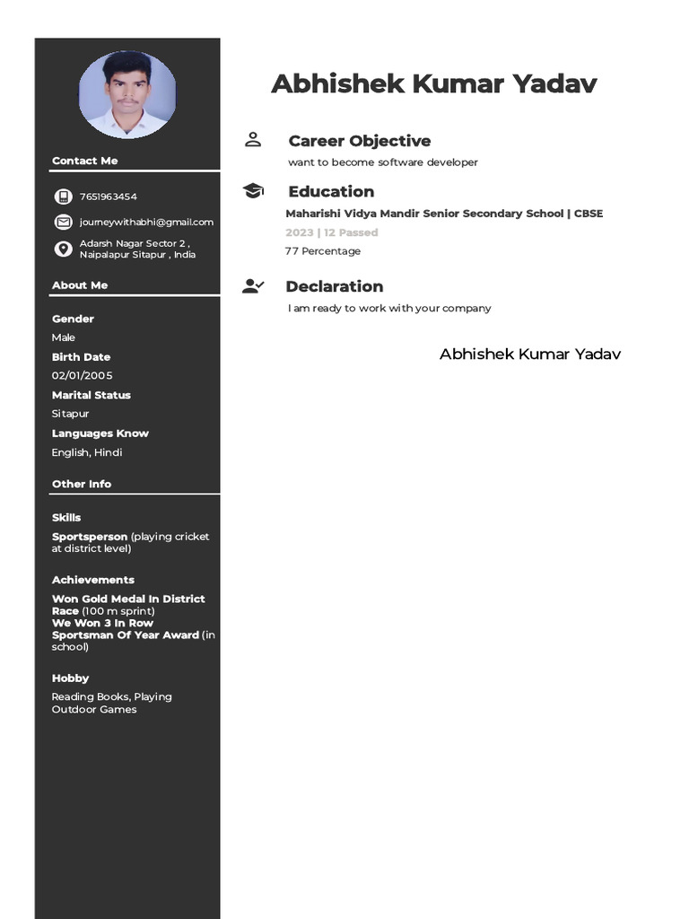 Abhishek Kumar Yadav 1 | PDF