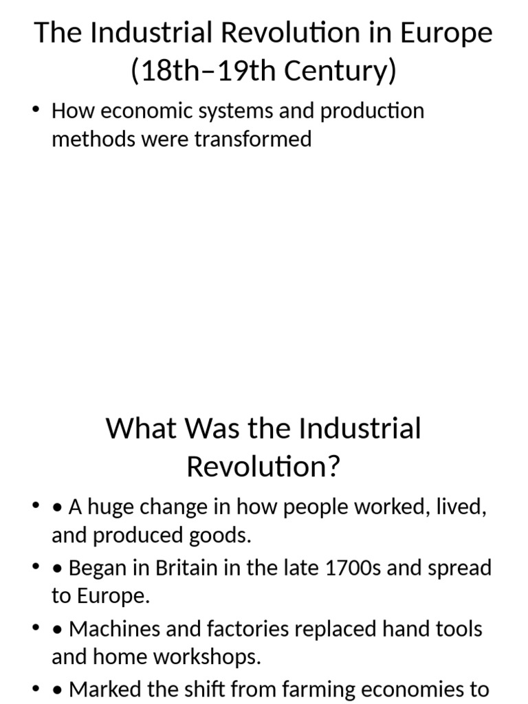 Industrial Revolution: Transforming Europe | PDF | Industrial ...