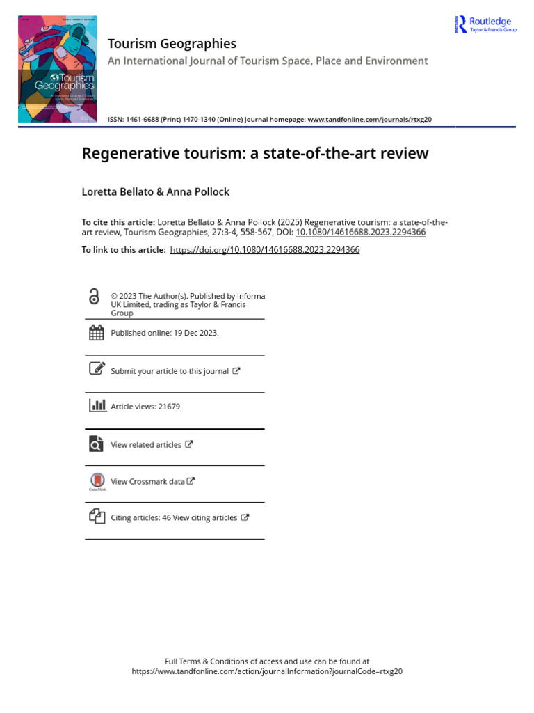 Regenerative Tourism: A Comprehensive Review | PDF | Paradigm ...