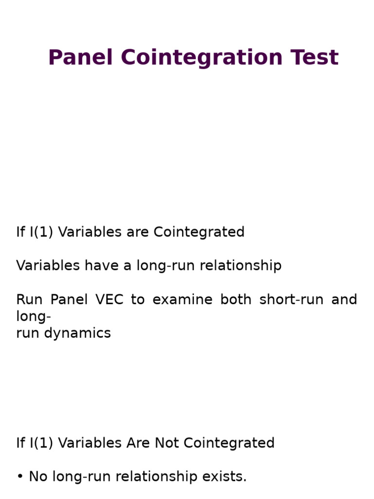Panel Cointegration Test for Tourism Data | PDF