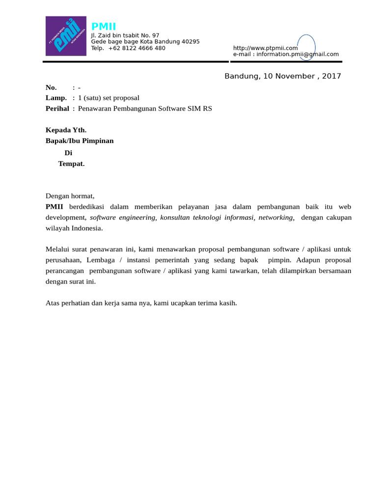 Penawaran Pembangunan Software SIM RS | PDF