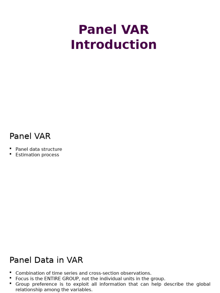 Understanding Panel VAR Models | PDF | Dependent And Independent ...
