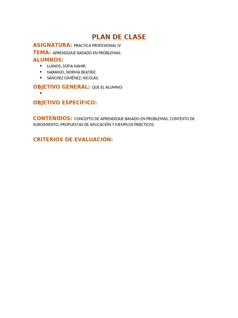 Aprendizaje Basado en Problemas | PDF | Aprendizaje | Jesús