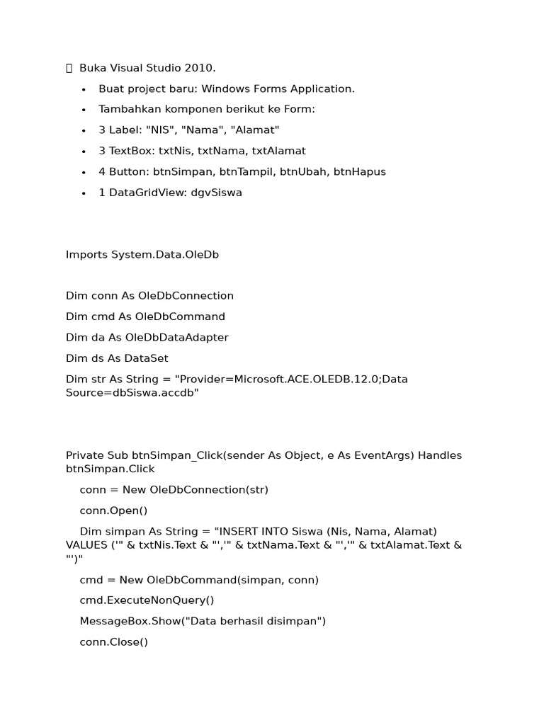 Buka Visual Studio 2010 | PDF