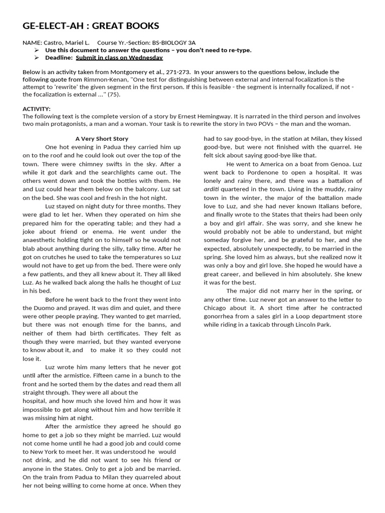 Greatbooks - Focalization | PDF