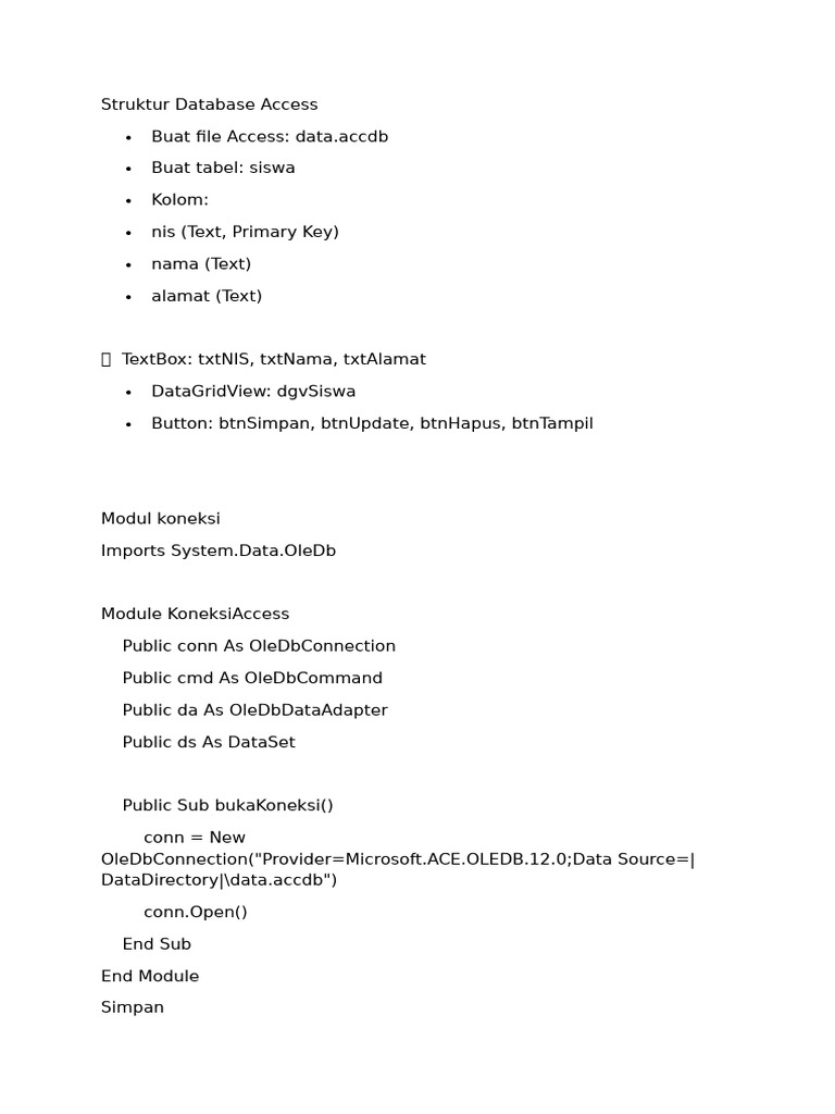 Struktur Database Access | PDF | Databases | Computer Data