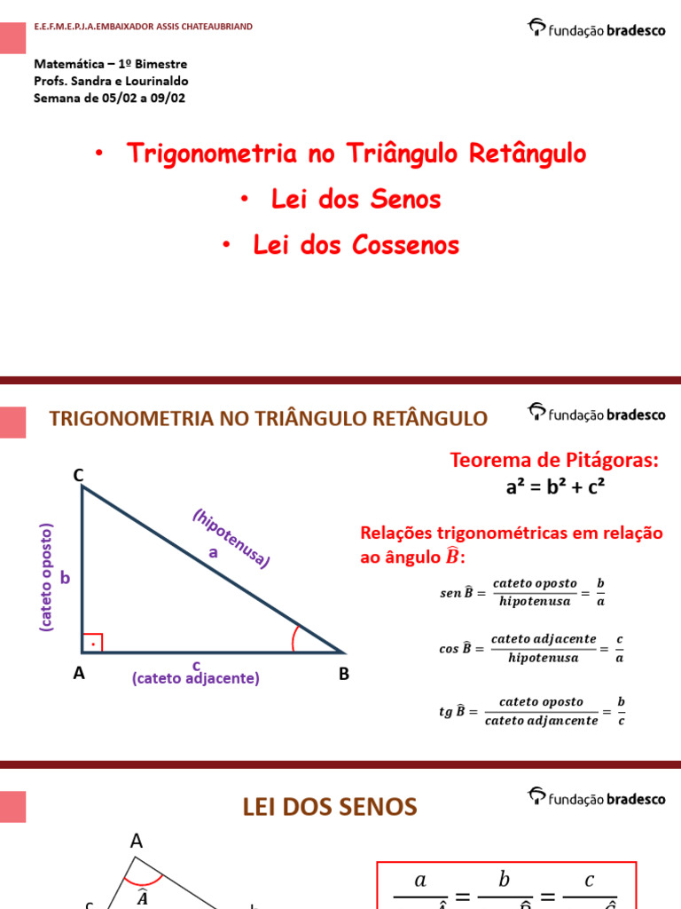 3ªsérie - Lei Dos Senos e Dos Cossenos - Semana de 05_02 a 09_02 | PDF ...