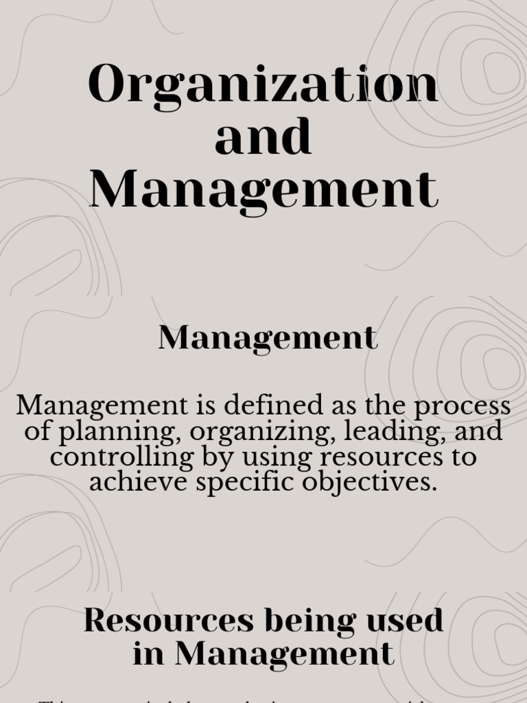 Organization and Management | PDF