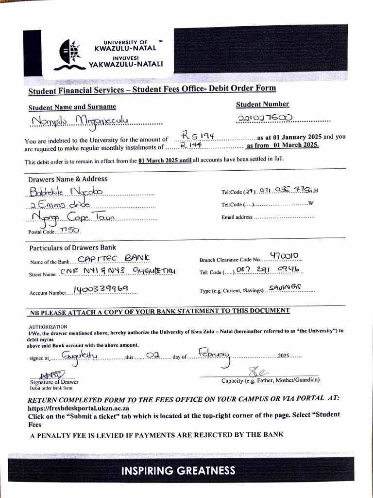 Debt Order Form | PDF