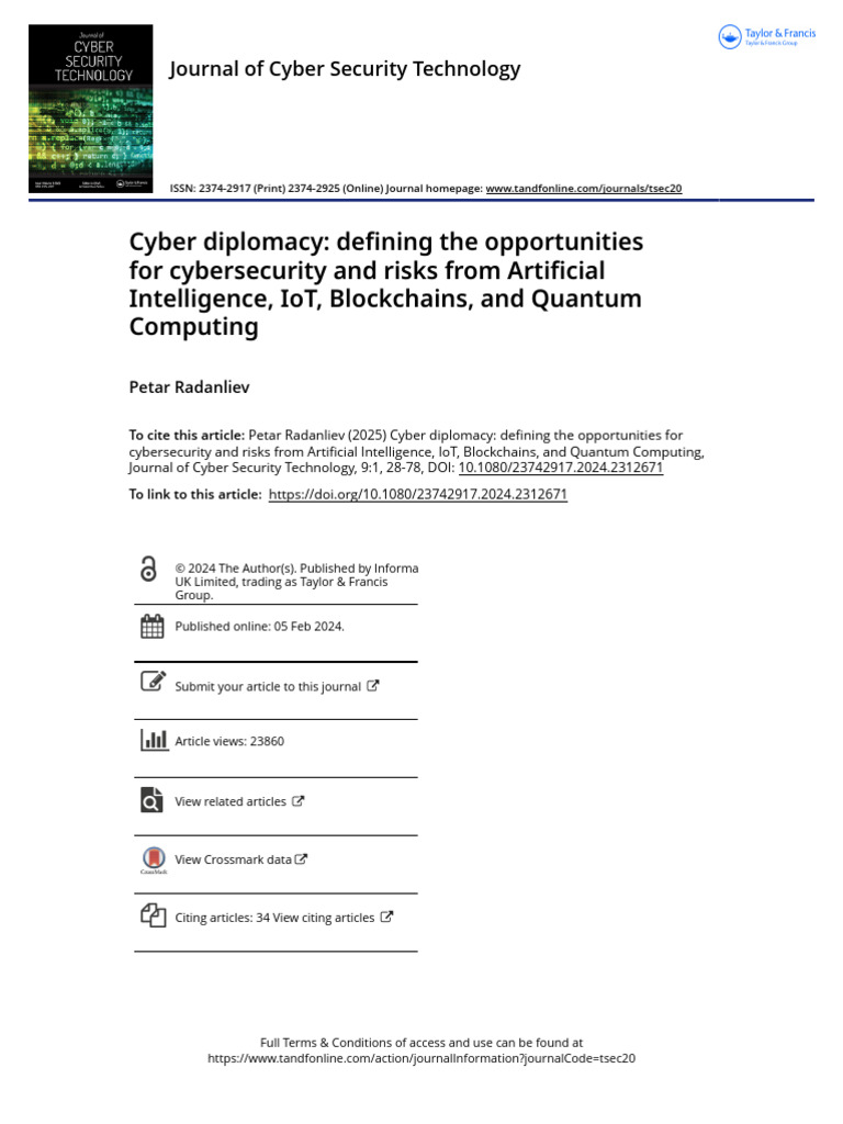 Cyber Diplomacy Defining The Opportunities For Cybersecurity and Risks ...