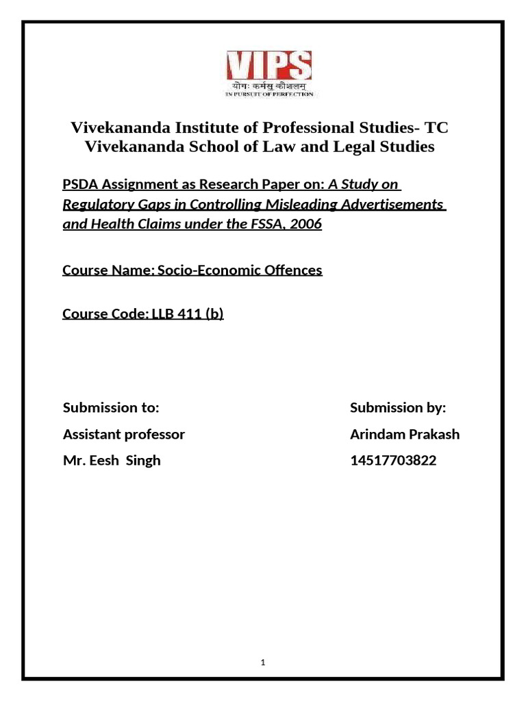 Socio-economic Research Paper | PDF | Nutraceutical | Regulatory Compliance