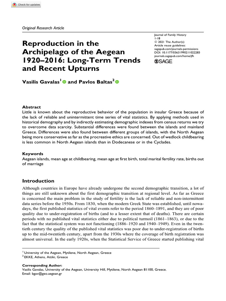 Reproduction in the Archpelago | PDF | Total Fertility Rate | Demography