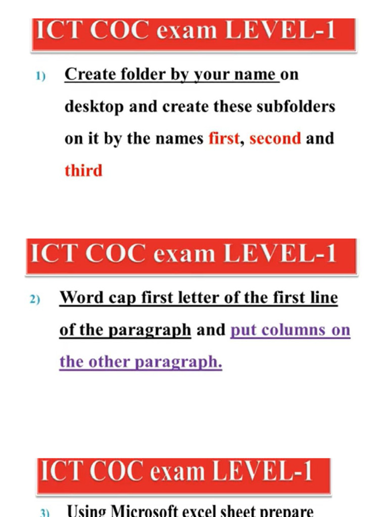 COC Exam Practice | PDF