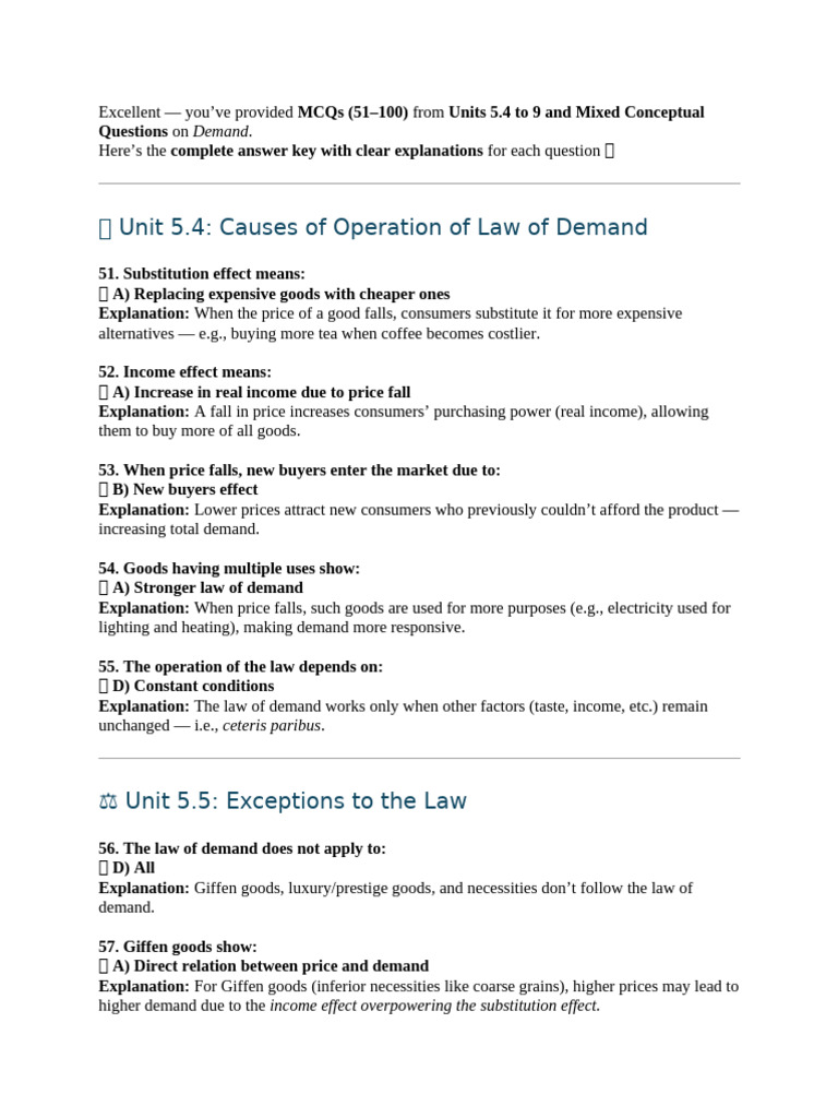 eco ch. 2 ans. | PDF | Demand | Demand Curve