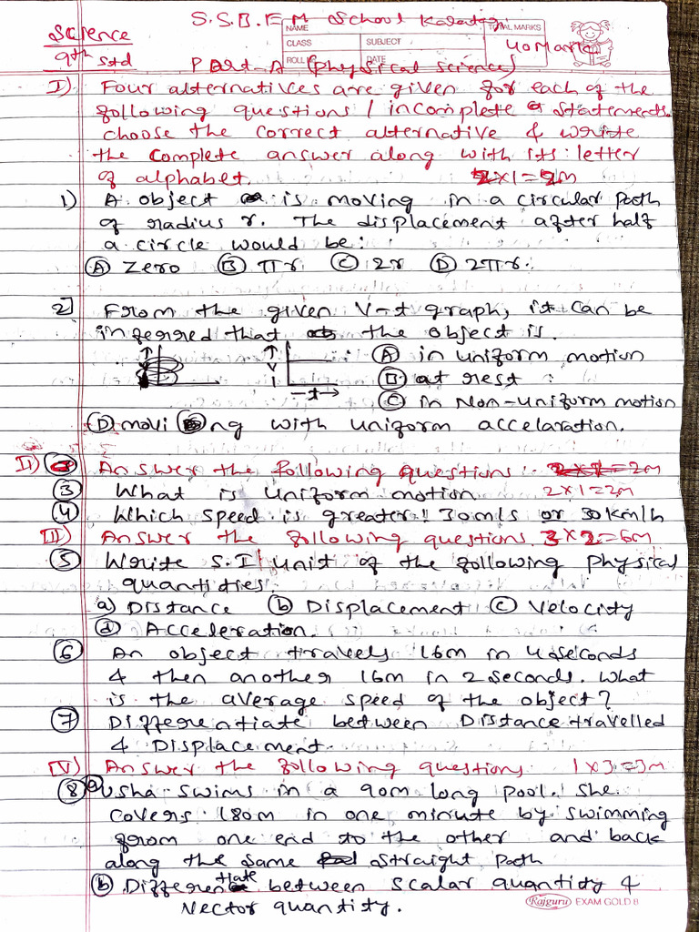 9th STD Science QP | PDF