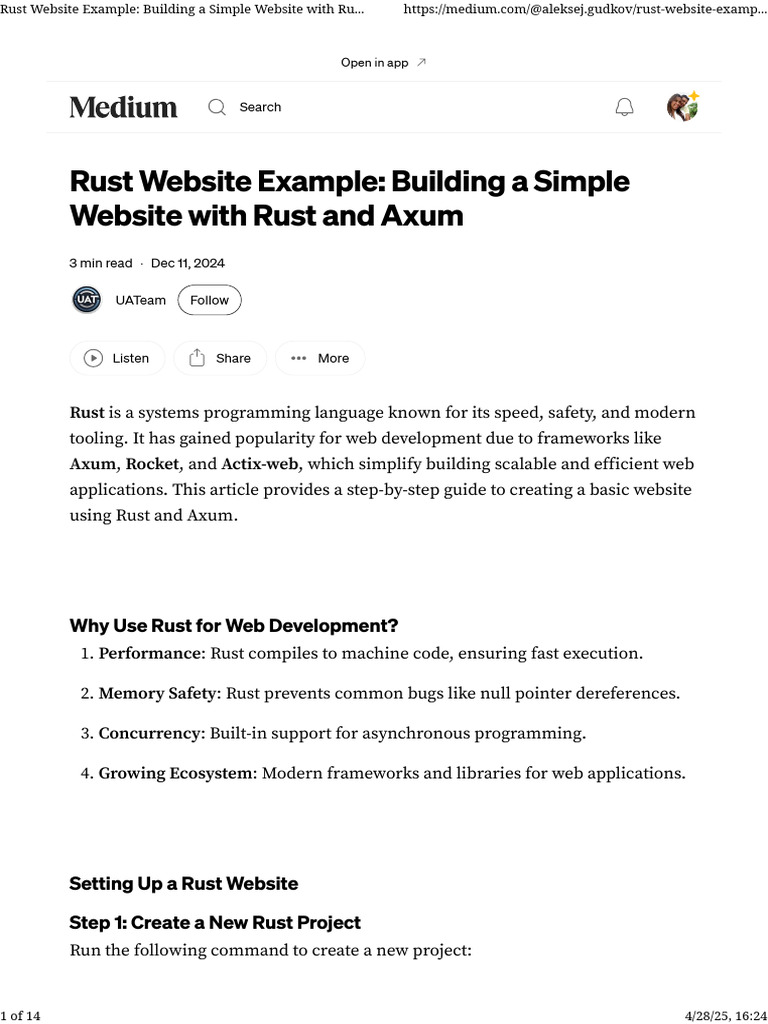 Rust Website Example - Building A Simple Website With Rust and Axum ...