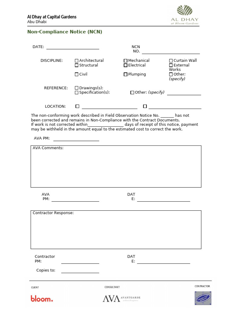 Non Compliance Notice (NCN) | PDF