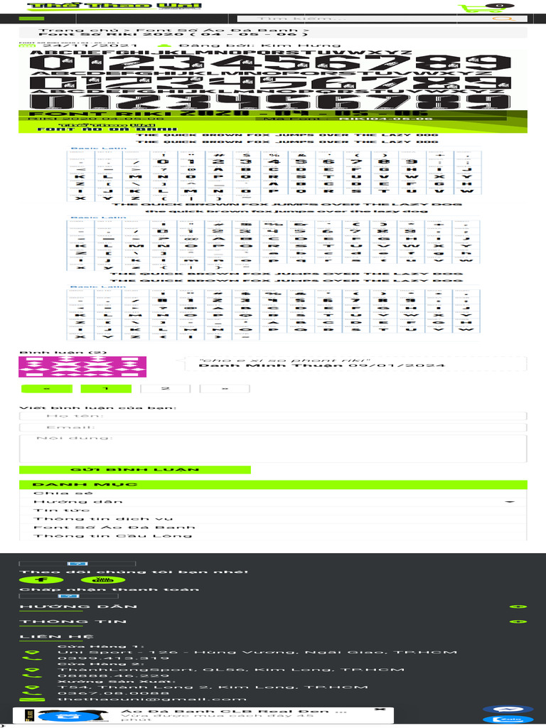 Font Số Riki 2020 (04 - 05 - 06) Thể Thao Uni | PDF