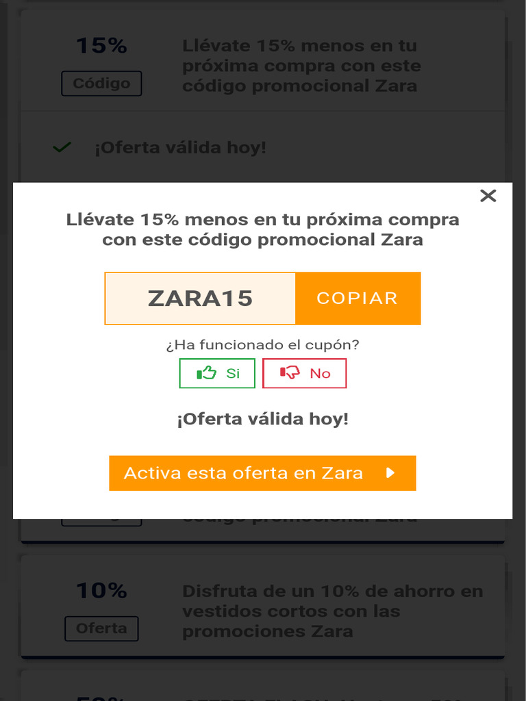 Código Descuento Zara 50 Menos - Marzo 2024 | PDF