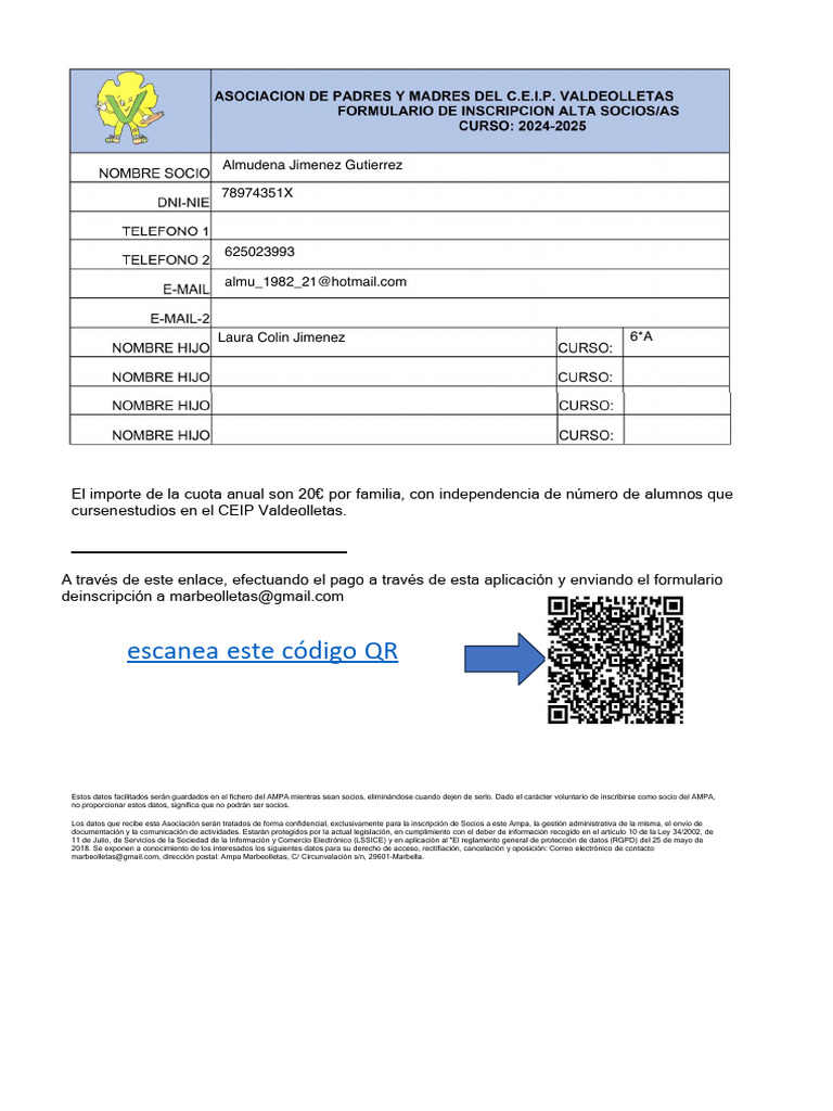 Socios AMPA 2024-2025 | PDF