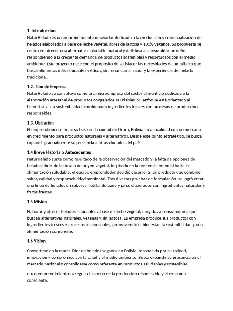Proyecto 1 Continúacion | PDF | Sustentabilidad | Producto (Negocio)