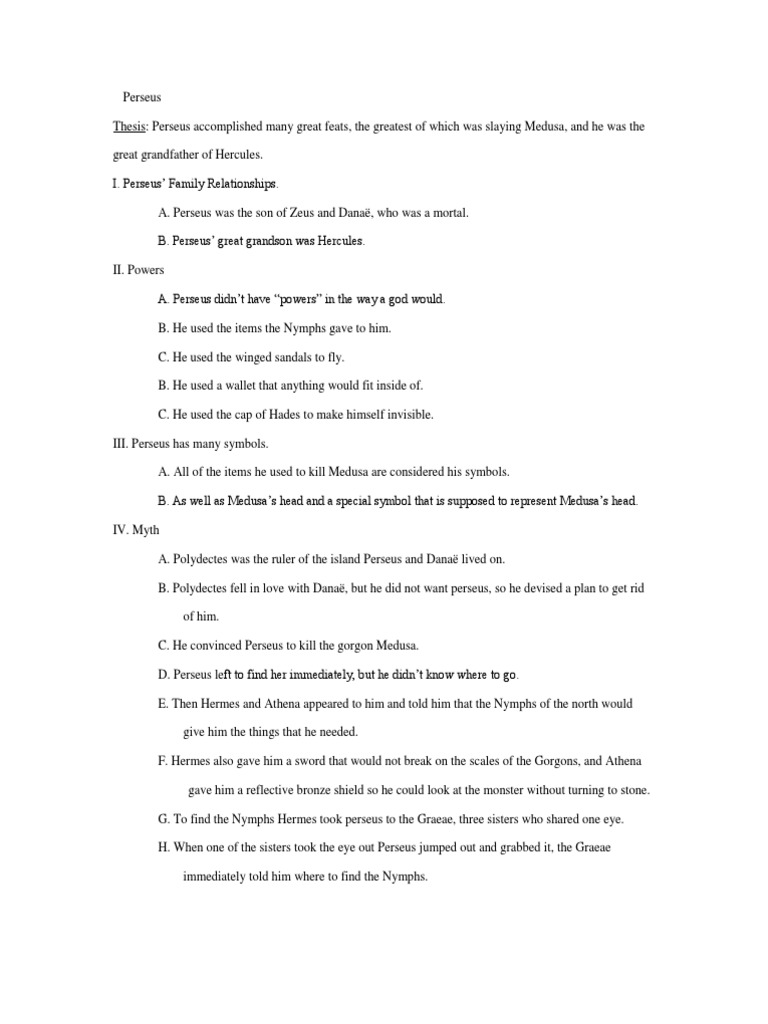 Perseus Outline | PDF
