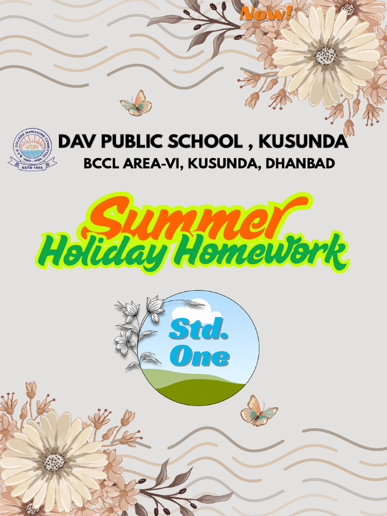 Summer Holiday Homework For STD One | PDF | Educational Organizations ...