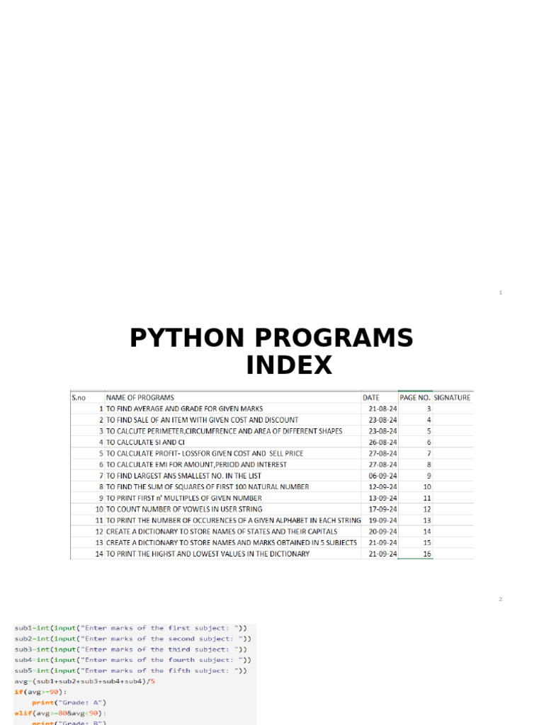 Python Programs | PDF