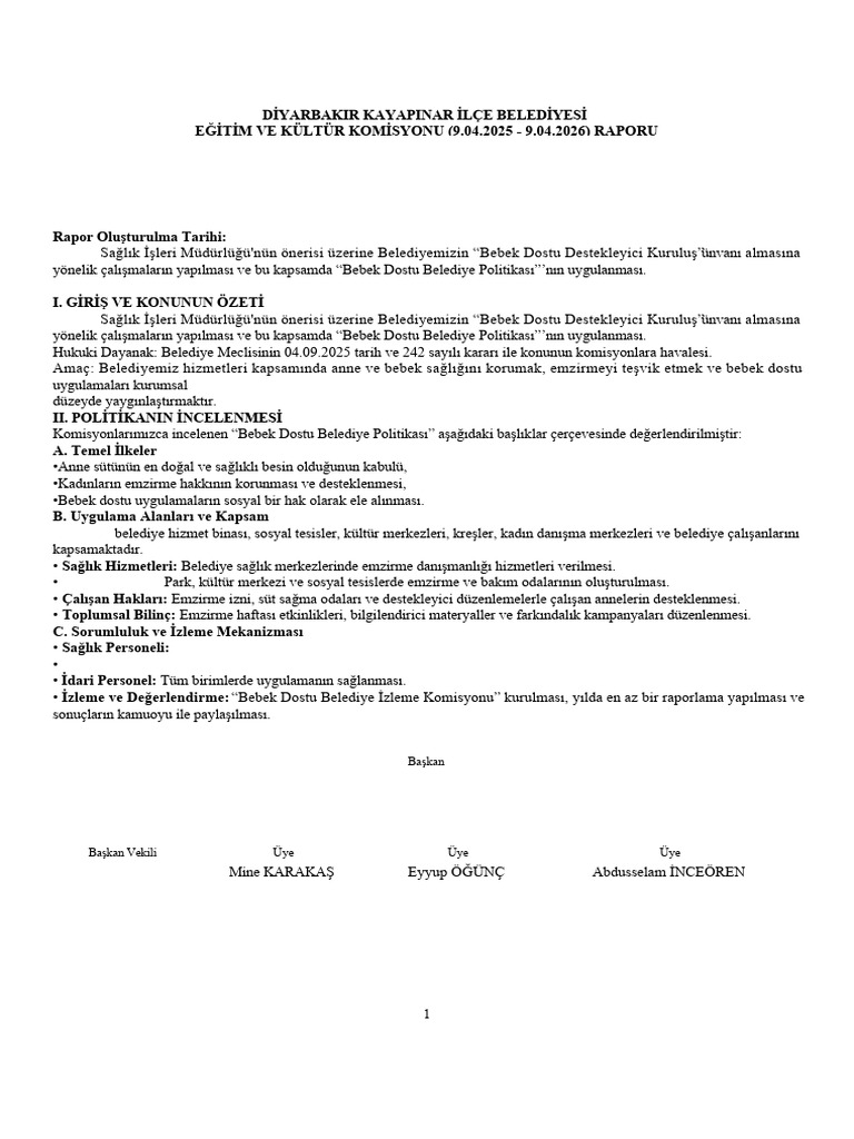 e§itim kom. rapor 1 | PDF