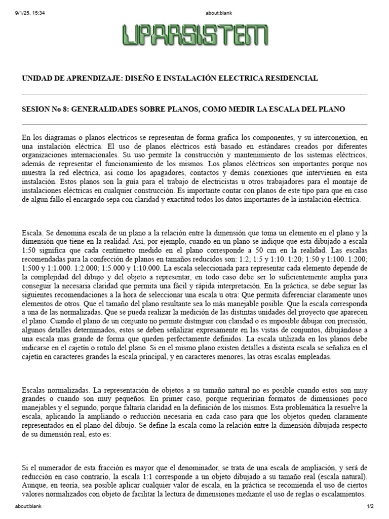 Sesion_8__Generalidades_sobre_planos_como_medir_la_escala_del_plano 8 | PDF | Medición