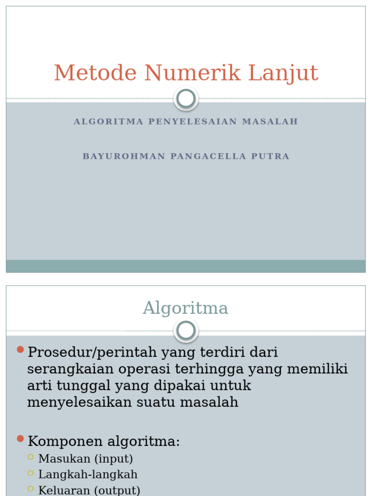 Metode Numerik 01-2 - Algoritma | PDF