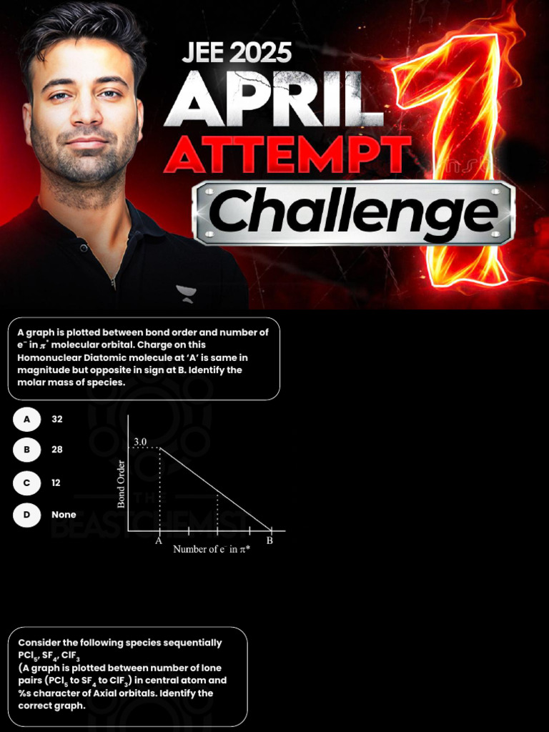 April Attempt Challenge #1 Chemical Bonding | PDF | Chemical Bond | Molecular Physics
