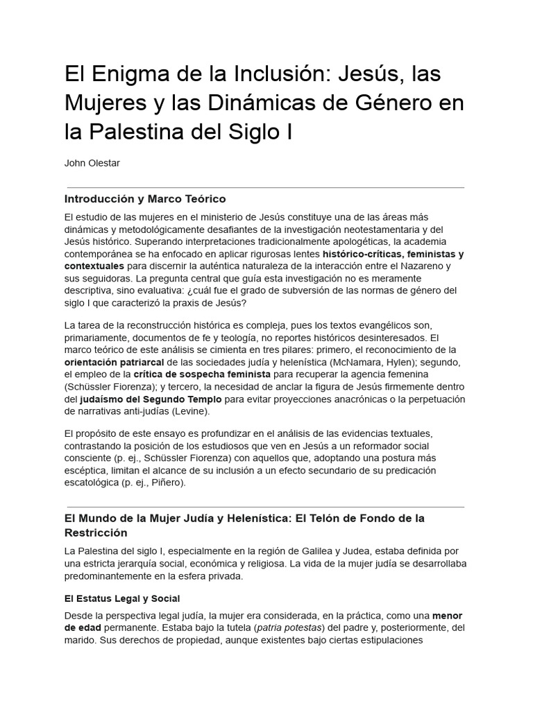 Inclusión de Mujeres en el Ministerio de Jesús | PDF | Jesús | Mujer